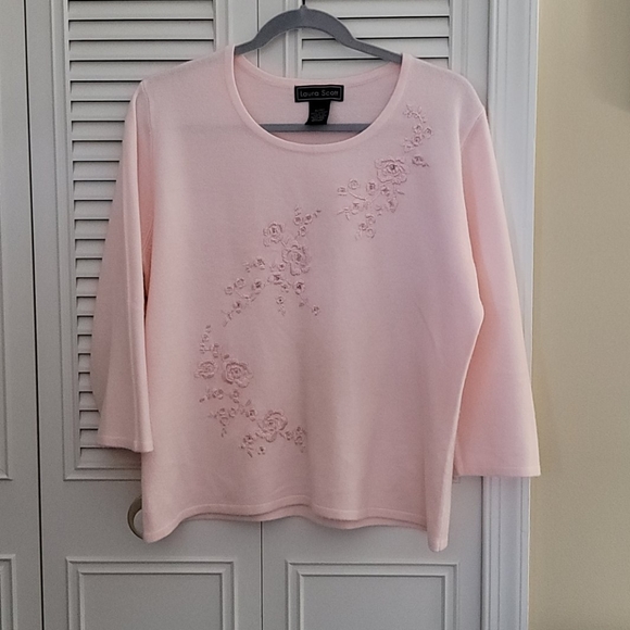 Laura Scott | Sweaters | Laura Scott Embroidered Sweater | Poshmark